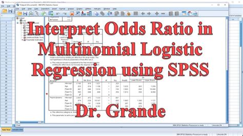 2022 Odds Ratio 中文 Interpreting Odds Ratio For Multinomial Logistic Regression Using Spss