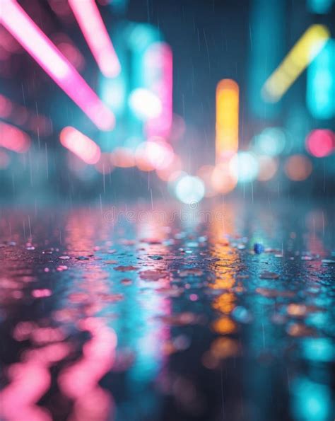 Colorful Blurred Lights Reflecting On A Wet Surface Stock Image Image Of Mirroring Mirror