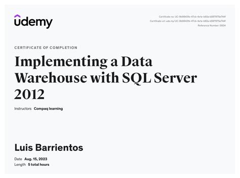 luis barrientos on linkedin udemy course completion certificate
