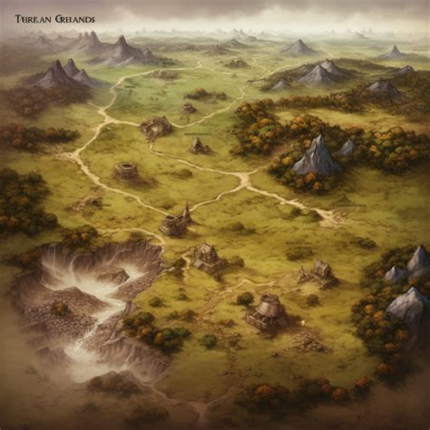 Dungeons And Dragons Battle Map With Grassland And Wagon Stock Image