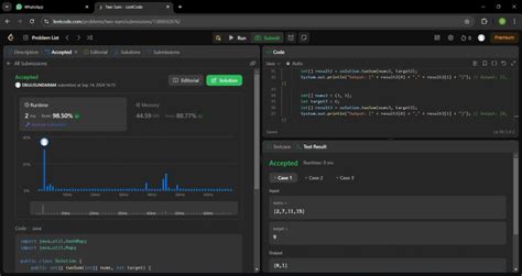 finished two sum problem solving on leetcode obulisundaram o posted