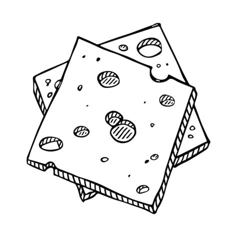 Premium Vector Hand Drawn Cheese Parts And Slices Isolated On A White