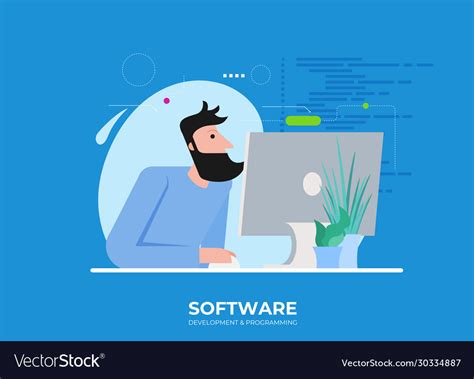 Software Development And Programming Program Code Vector Image