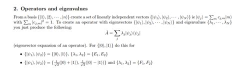 solved 2 operators and eigenvalues from a basis