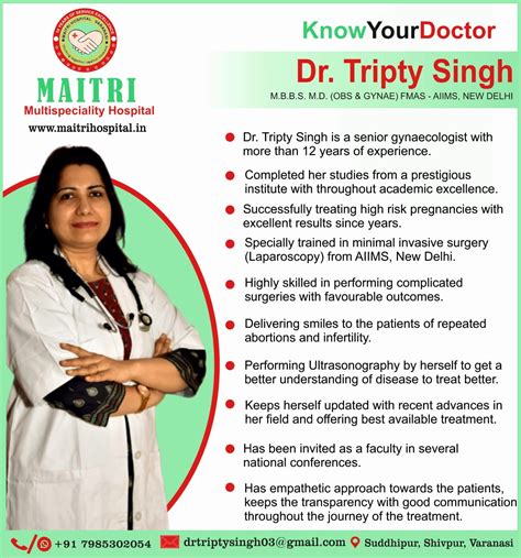 Maitri Hospital Dr Tripty Singh Mbbs Md Is A Prominent