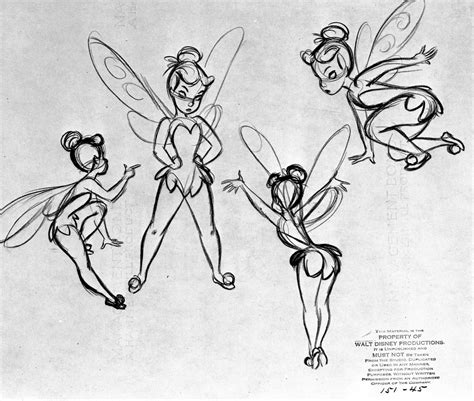 Tinker Bell Drawn By Milt Kahl ディズニー イラスト キャラクターデザイン ディズニースケッチ