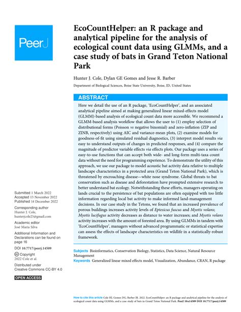 PDF EcoCountHelper An R Package And Analytical Pipeline For The