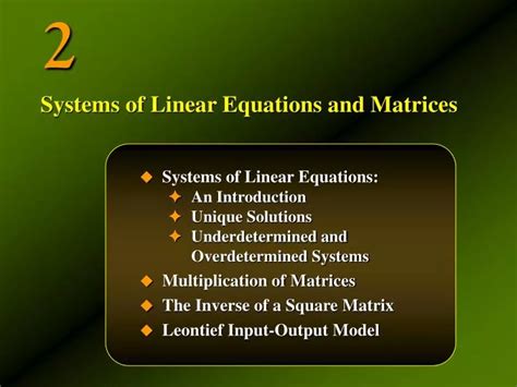 Ppt Systems Of Linear Equations An Introduction Unique Solutions