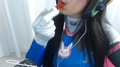 Asmr Cosplay D Va Push Pop Candy Mouth Sounds Masterbating So Hot Xxx Mobile Porno Videos