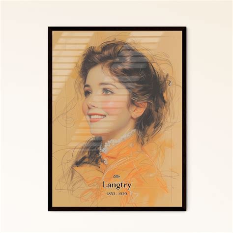 Lillie Langtry 1853 1929 A Poster Of A Woman Smiling With A Yellow