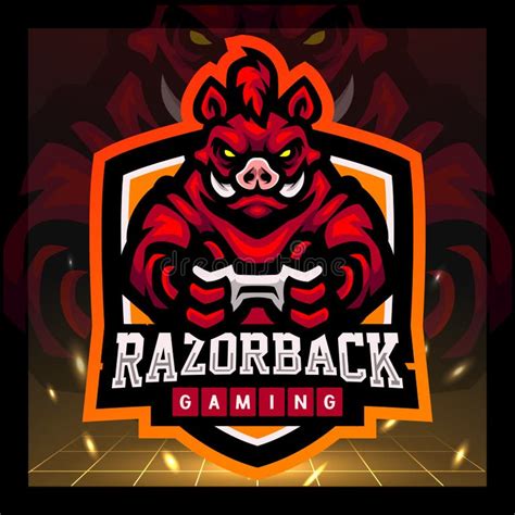 Razorback Mascot Logo Badge Stock Illustrations 33 Razorback Mascot