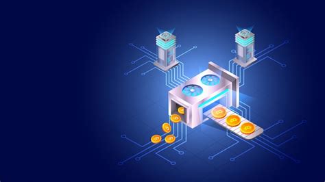 Premium Vector Crypto Mining Concept Based Isometric Design
