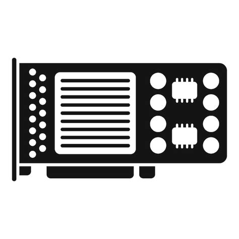 Gpu Icône Simple Vecteur Carte Ordinateur Puce Cpu Vecteur Premium