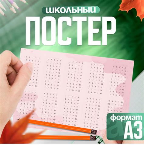 Обучающий плакат для школы таблица умножения купить с доставкой по выгодным ценам в интернет