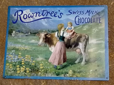 Rowntrees Swiss Milk Chocolate Tin Advertising Sign 153⁄4 X 4617236206