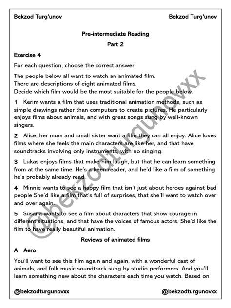 Pre Intermediate Reading Part 2 Exercise 4 Word L 250409 143923