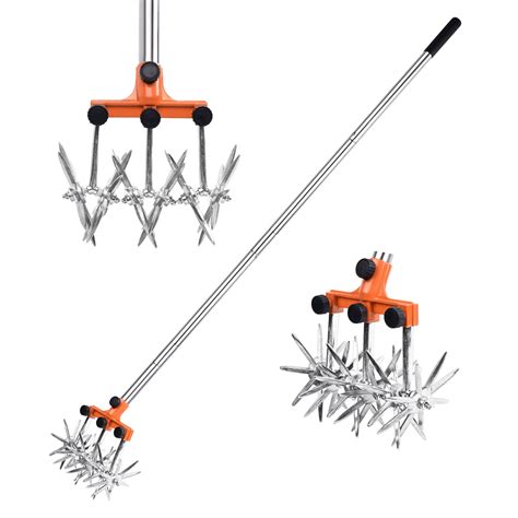 BARAYSTUS Handheld Manual Garden Rotary Cultivator 57 Inch Cordless