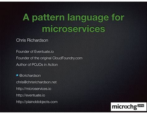 Microservices Pattern Language Microxchg Microxchg2016 Pdf Programming Languages Computing