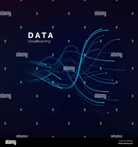 data visualization deep learning or big data concept abstract blue