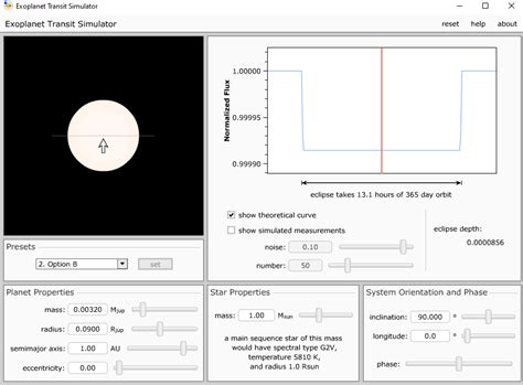 Solved Exoplanet Transit Simulator Х Exoplanet Transit