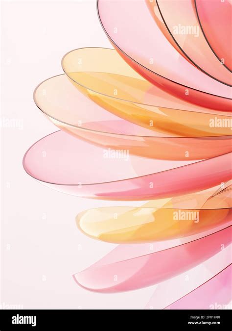 3d rendering abstract glass or crystal floral illustration for beauty