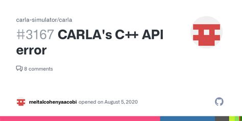 Carlas C Api Error · Issue 3167 · Carla Simulatorcarla · Github