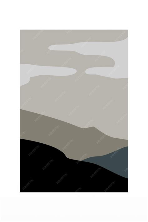 Premium Vector Abstract Landscape Scandinavian Wall Art Decoration