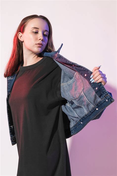 Black T Shirt Psd Mockup With Denim Premium Psd Mockup Rawpixel