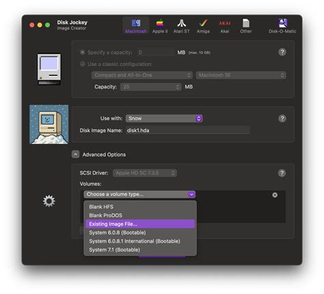 Converting Volume Disk Images Snow