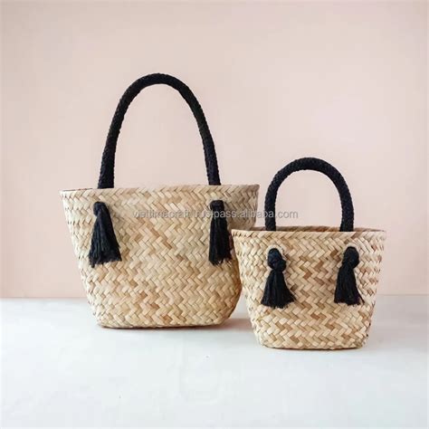 Wholesale Seagrass Bag With Cotton Rope Handle Beach Summer Bag Hand