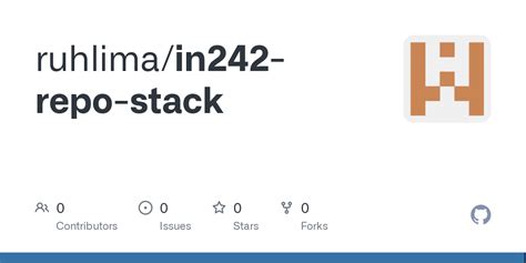 GitHub Ruhlima In242 Repo Stack