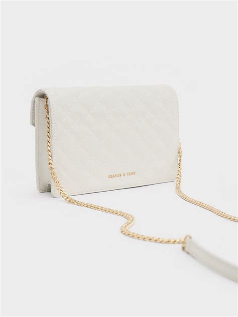 White Duo Quilted Envelope Clutch Charles And Keith Pa
