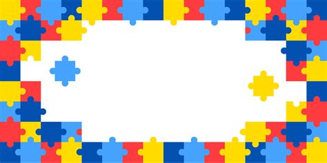 World Autism Awareness Day Puzzle Frame Background Template World