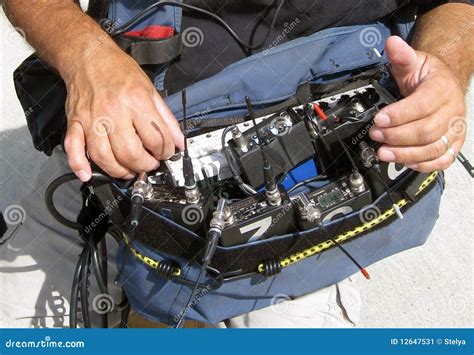 Sound Engineer Using Recording Equipment Stock Image Image Of Sound