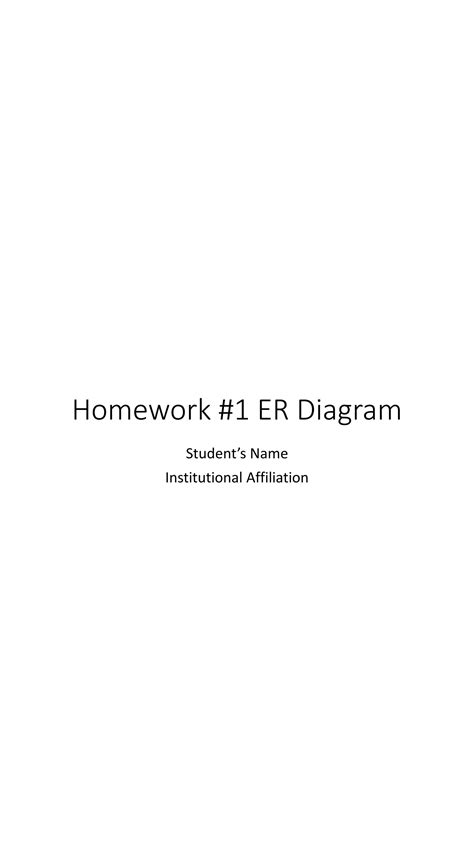 SOLUTION Homework 1 Er Diagram Studypool