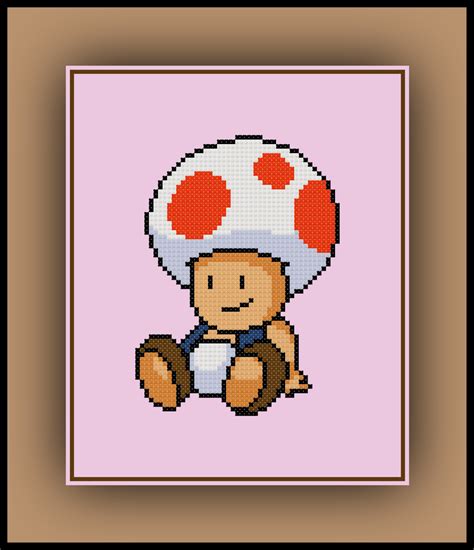 Toad Cross Stitch Toad Perler Bead Patterns Toad Pixel Art Grid