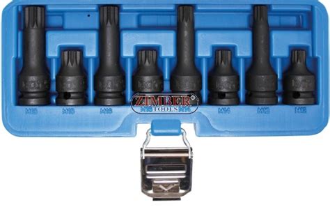 Impact Bit Socket Set 12 5 Mm 1 2 Drive Spline For Xzn M12 M18 8 Pcs 5381 Bgs