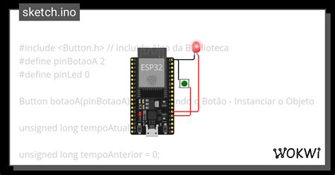 Botao Led Millis Wokwi Esp32 Stm32 Arduino Simulator