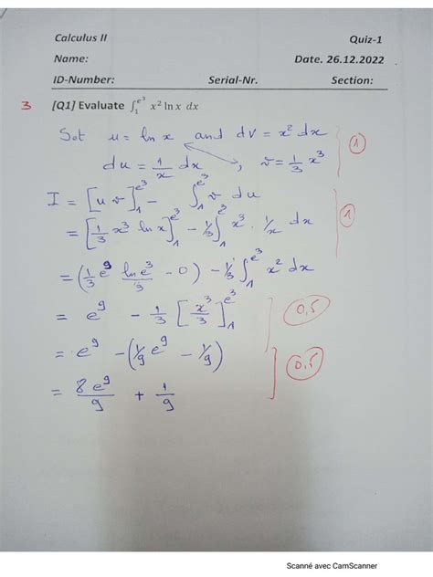 1st Quiz Calculus 2 Pdf