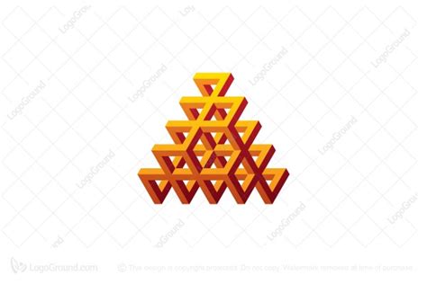 Abstract D Structure Triangular Logo