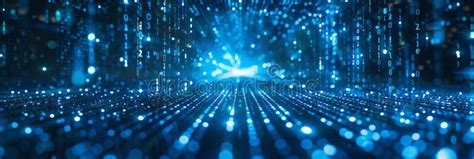 Digital Data Matrix Lit By Blue Lights Symbolizes Tech And Innovation
