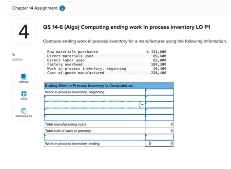 Solved QS Algo Computing Ending Work In Process Chegg