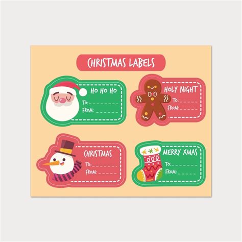Christmas 4 Styles Assorted Name Tag T Srickers 16 Pcs Shopee Malaysia