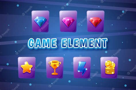 Premium Vector Game Ui Collection With Button Game Element