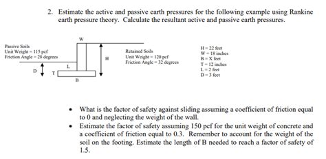 Solved 2 Estimate The Active And Passive Earth Pressures