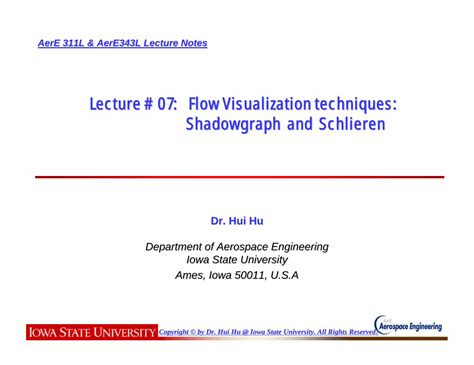 Pdf Lecture 07 Flow Visualization Techniques Shadowgraph Dokumen Tips