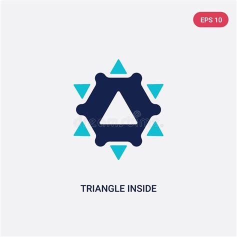 Two Color Triangle Inside Hexagon Vector Icon From Geometry Concept Isolated Blue Triangle
