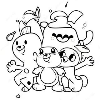 Mikey And Jj With Colorful Balloons Coloring Page Coloring Pages Com