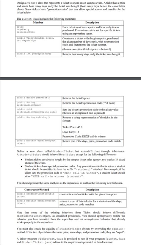 Solved Design A Ticket Class That Represents A Ticket To