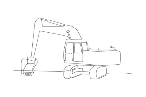 Premium Vector Continuous One Line Drawing Mining Industry Isometric